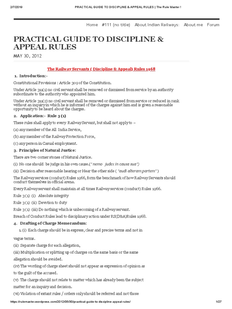 Guide to Railway Discipline Rules | PDF | Judgment (Law) | Common Law