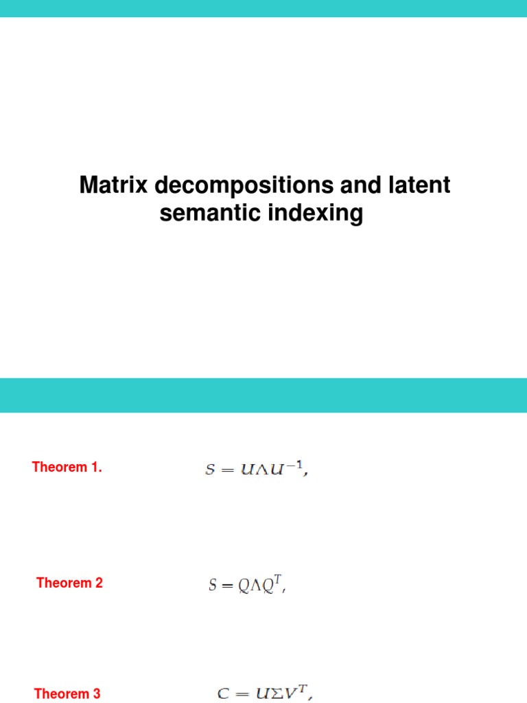 Matrix Decomposition 2019 | PDF | Matrix Theory | Functions And Mappings