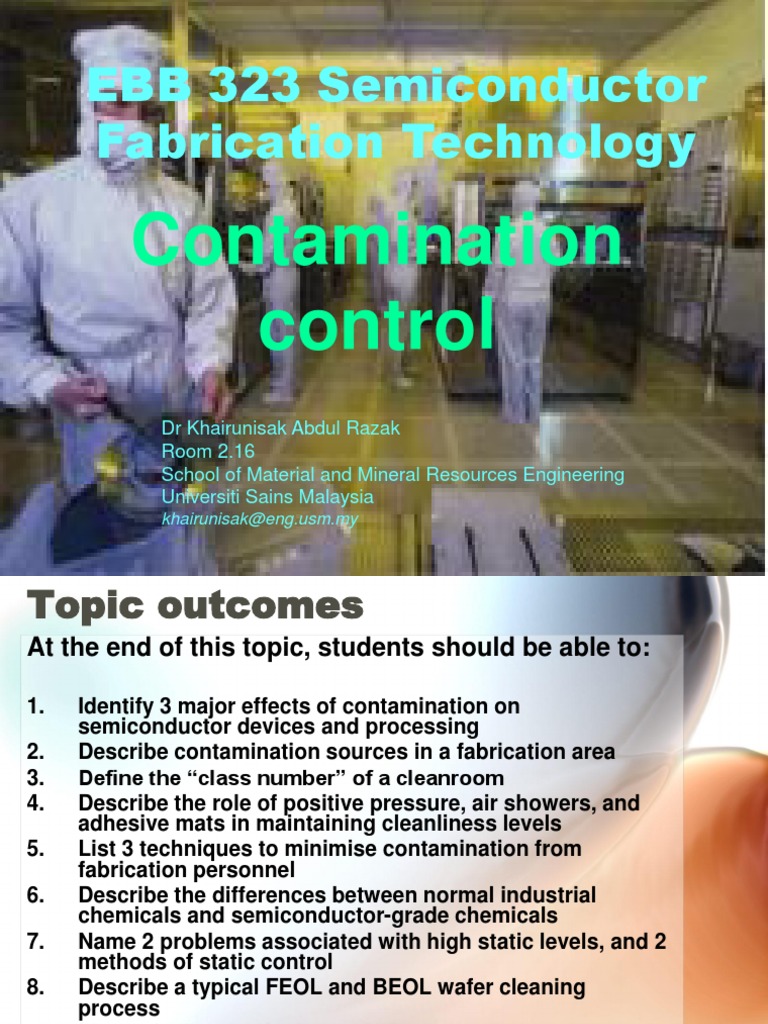 Semiconductor Contamination Control | PDF | Semiconductor Device ...