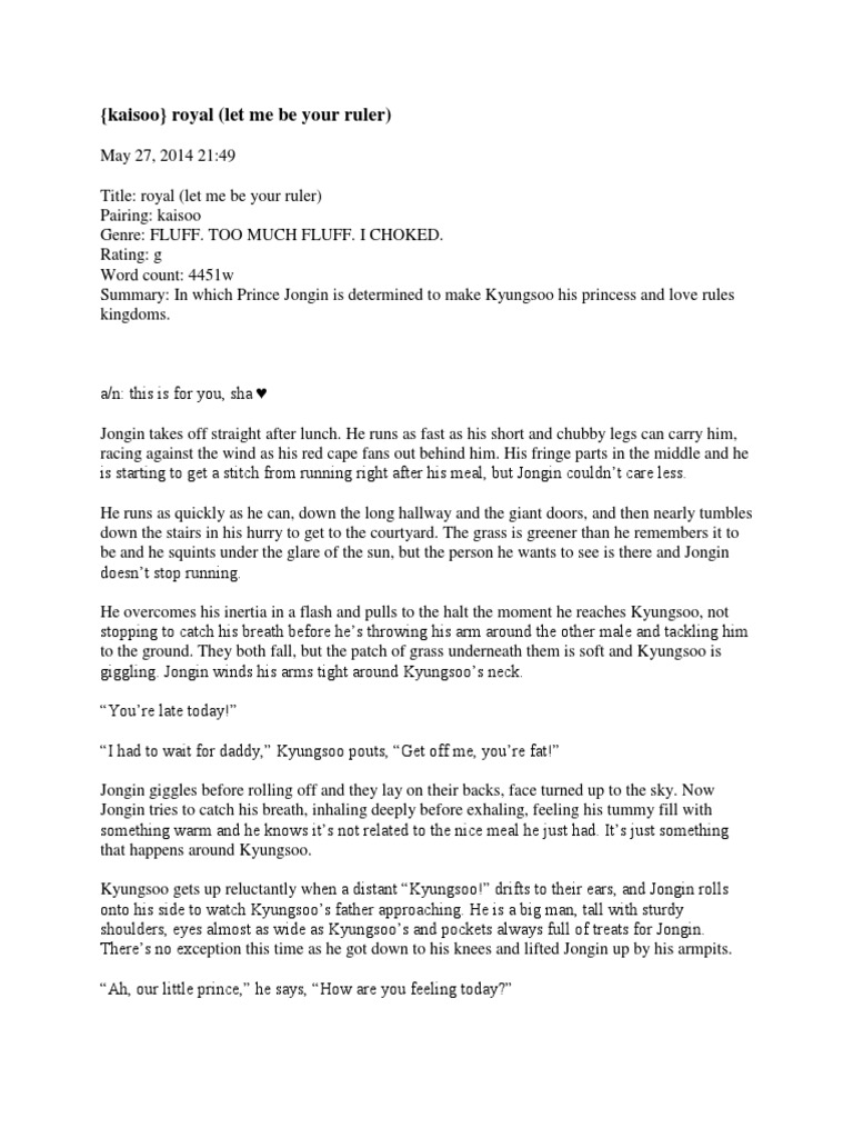 Kaisoo - Royal (Let Me Be Your Ruler) | PDF | Nature