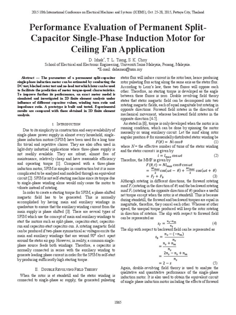 Ceiling Fan | PDF | Electric Motor | Electrical Equipment