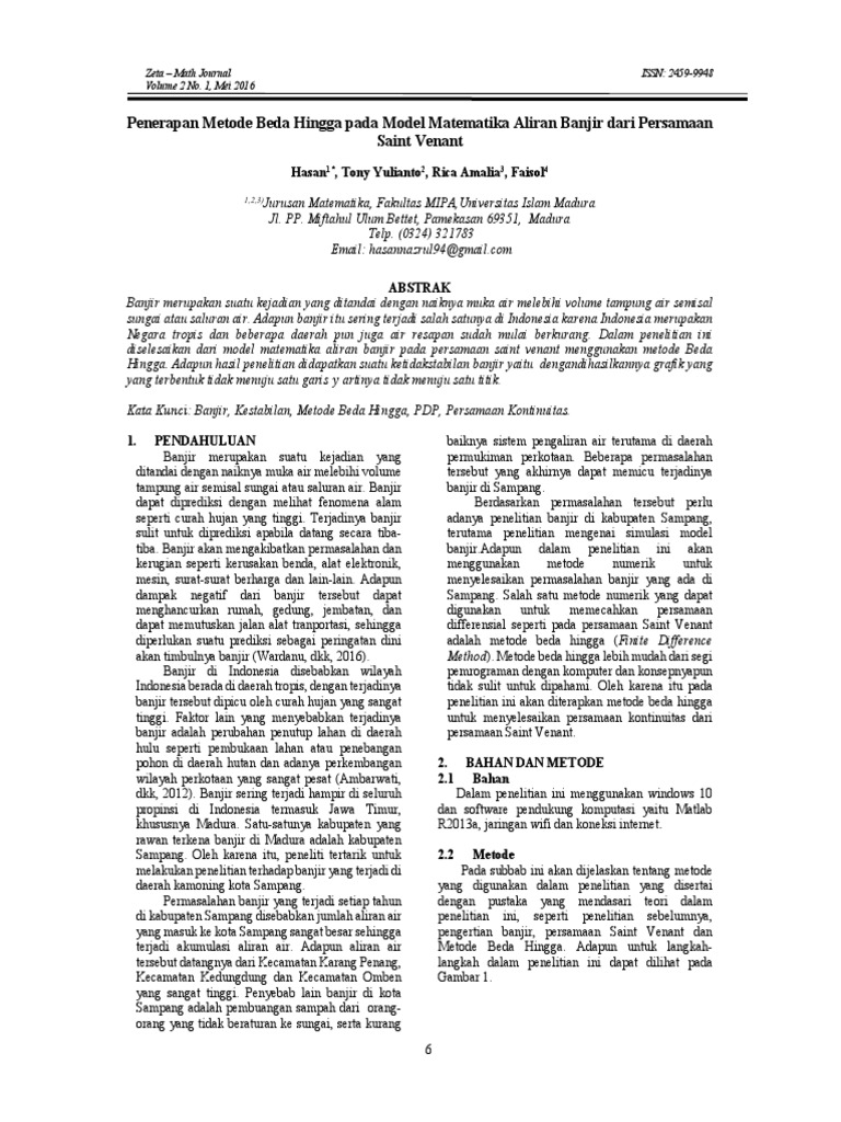 Metode Beda Hingga Aliran Ba | PDF