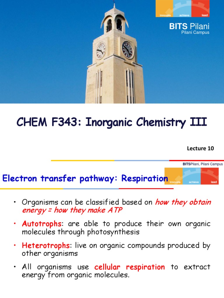 CHEM F343: Inorganic Chemistry III: Pilani | PDF | Citric Acid Cycle | Diet & Nutrition