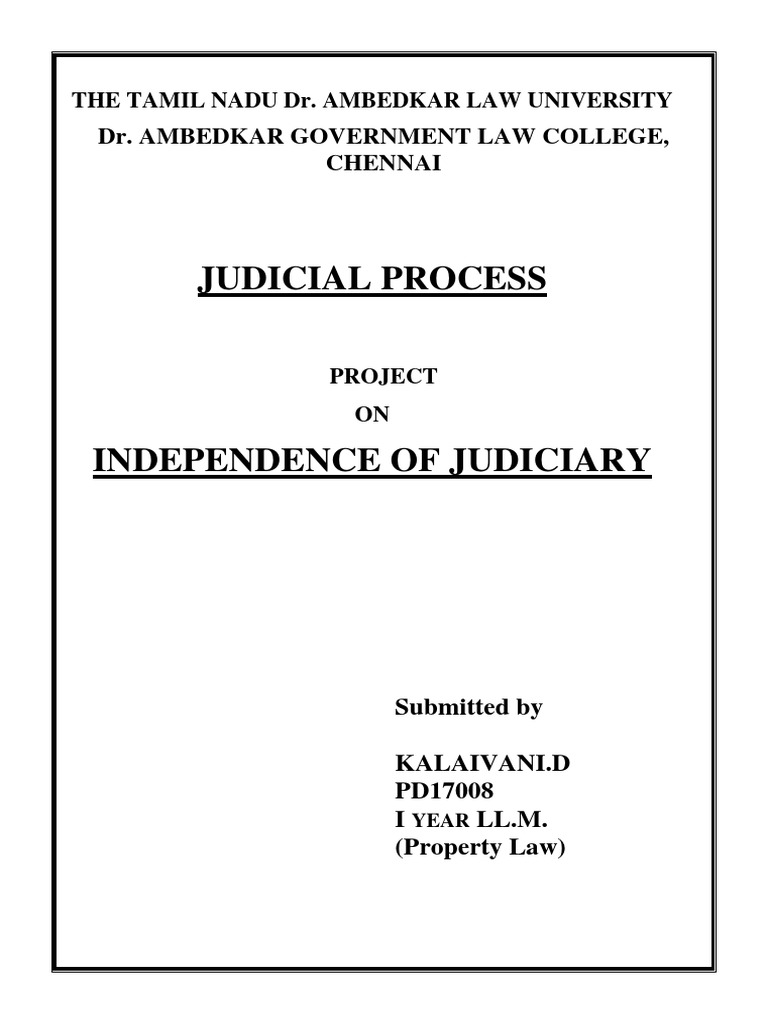 Judicial Process - Independence of Judiciary | PDF | Supreme Court Of ...