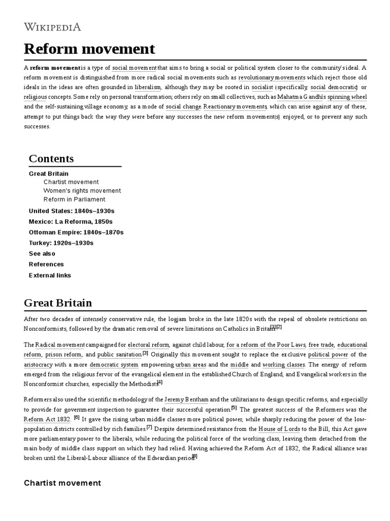 Reform Movement | PDF | Public Sphere | Social Movements
