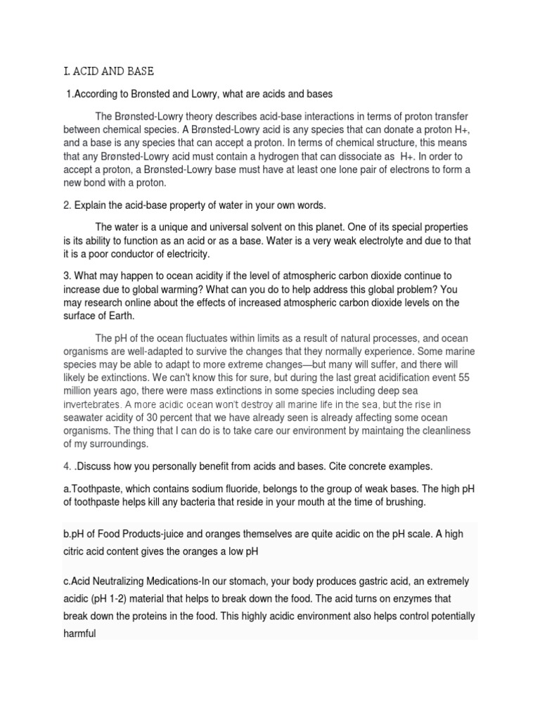 Acid and Base | PDF | Acid | Ph