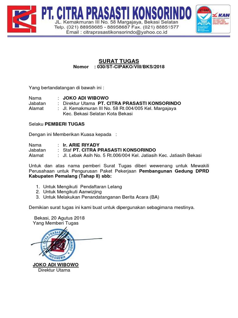 Surat Tugas Malang | PDF