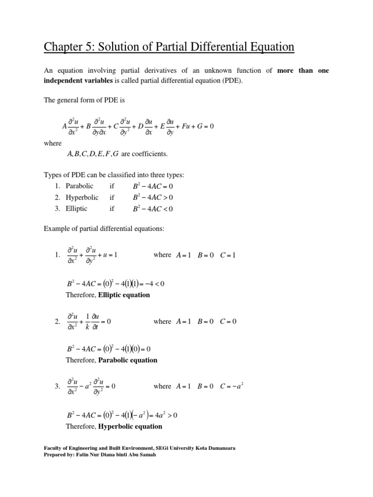 Chapter 5 - Numerical Solution of Partial Differential Equation PDF ...
