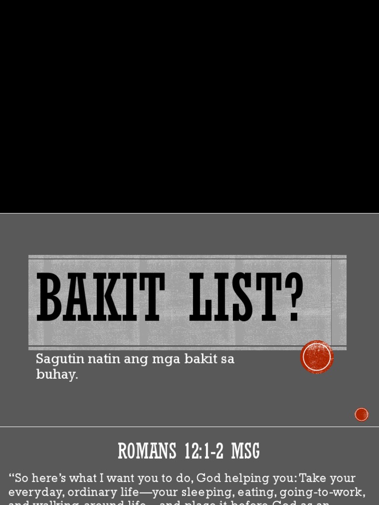 GG Bakit List. | PDF | Theology | Religious Faiths