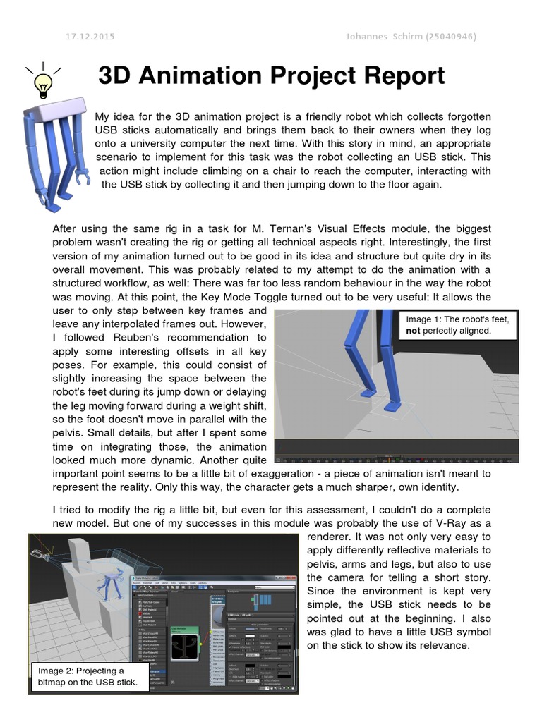 3D Animation Project Report | PDF | Animation | Rendering (Computer ...