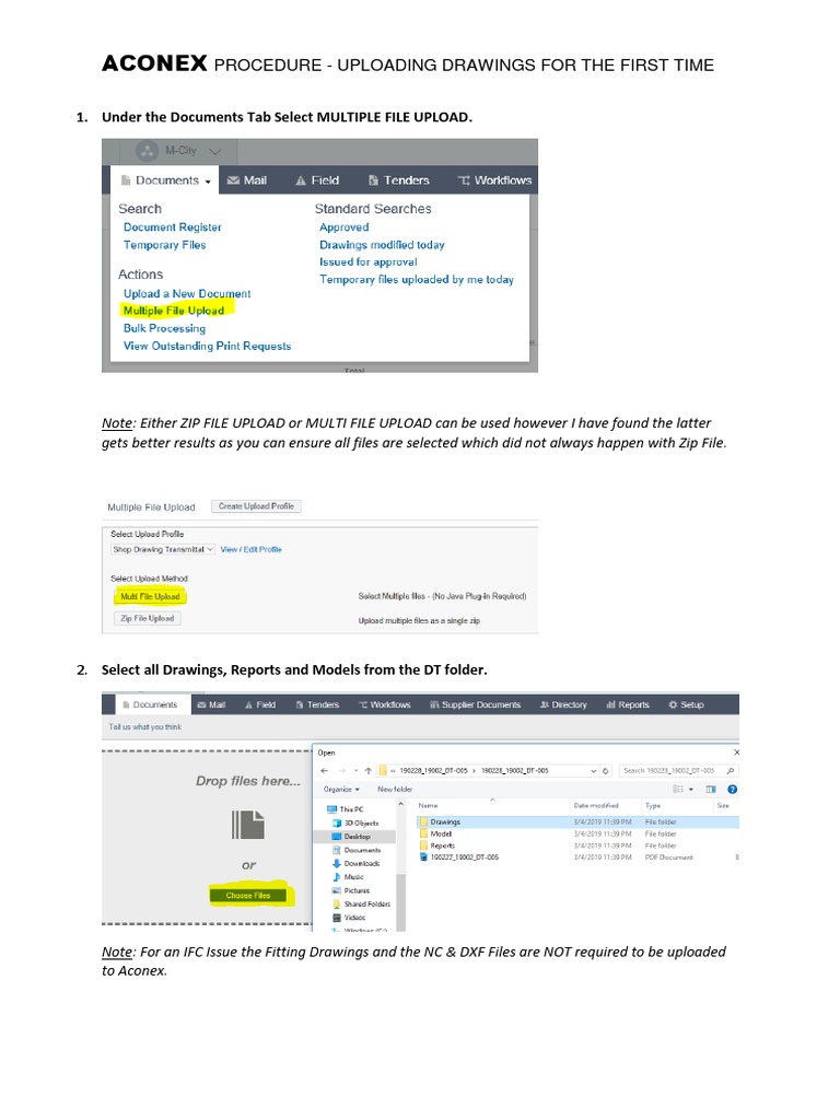 ACONEX - Issue New Drawings Procedure (M City Example) | PDF | Computing | Information ...
