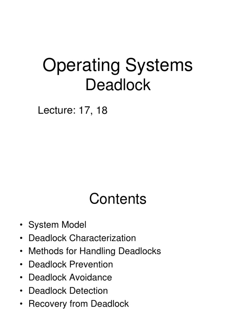 Operating Systems Deadlock Pdf Concurrency Computer Science Operating System Technology 6069