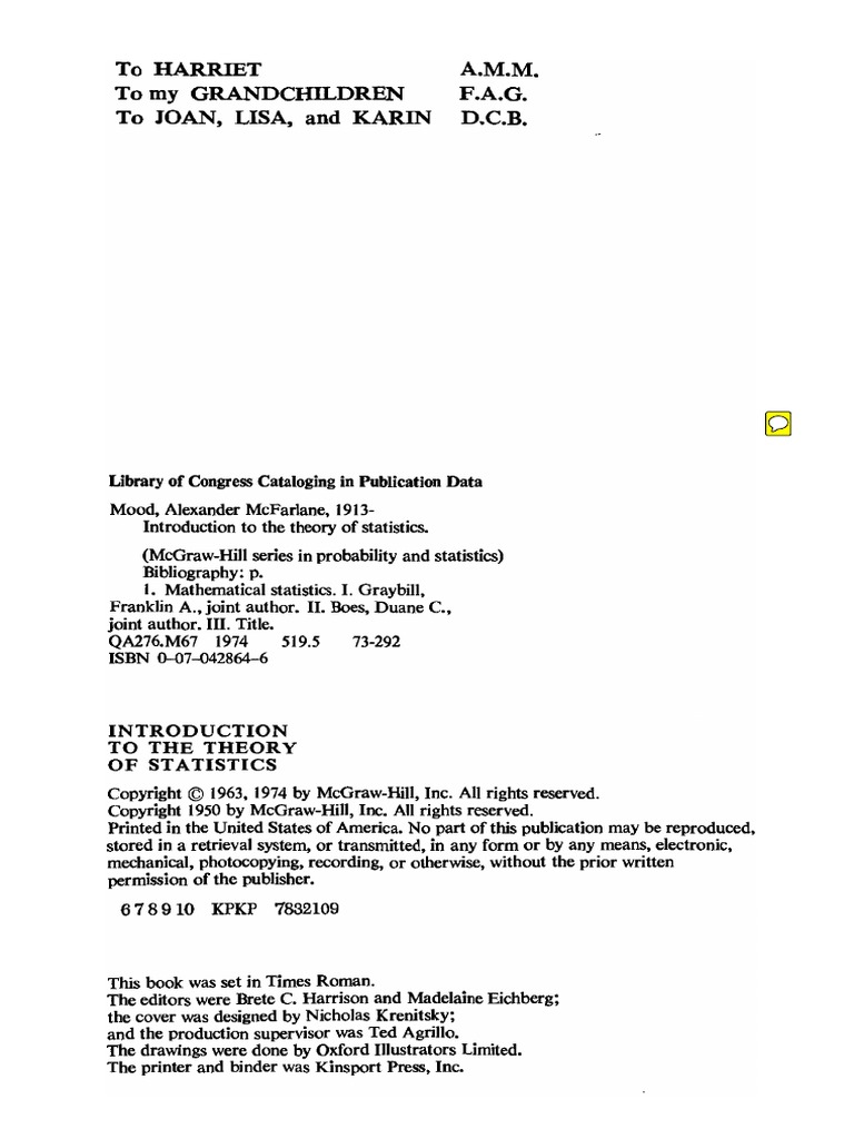 MGB 3rd Edition (Part 1 - Stat 121 122 - Chap 1 To 4) PDF | PDF | Probability Distribution ...