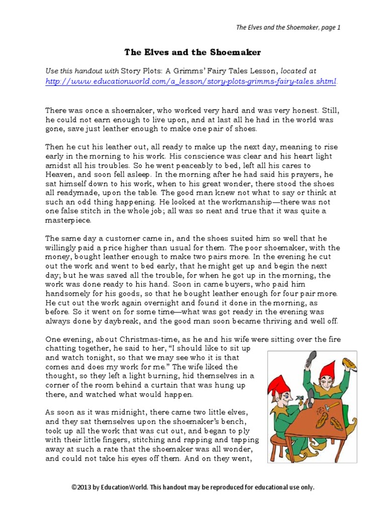 The Elves and The Shoemaker PDF | Clothing