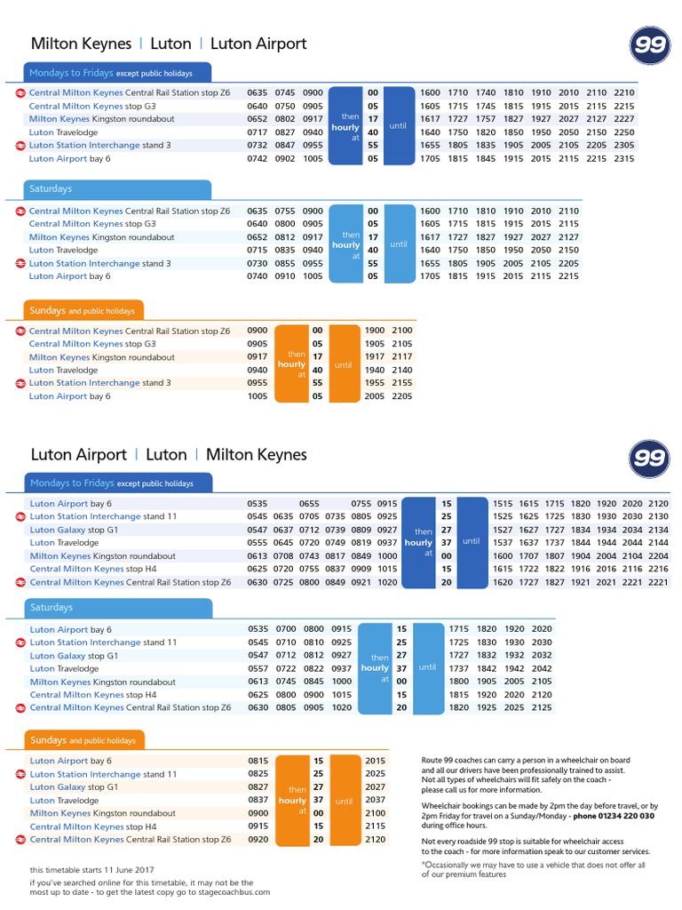 Route 99 - Timetable - JUN 2017 | PDF | Transportation Engineering ...