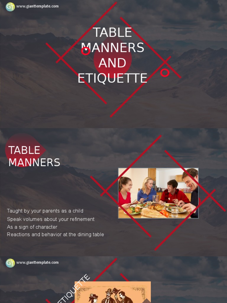 Table Manners | PDF | Eating Behaviors Of Humans | Etiquette