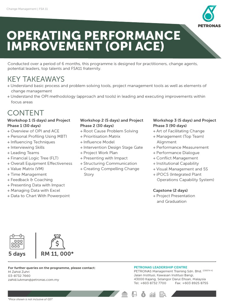 FSA11 Operating Performance Improvement (OPI) | PDF | Business | Cognition