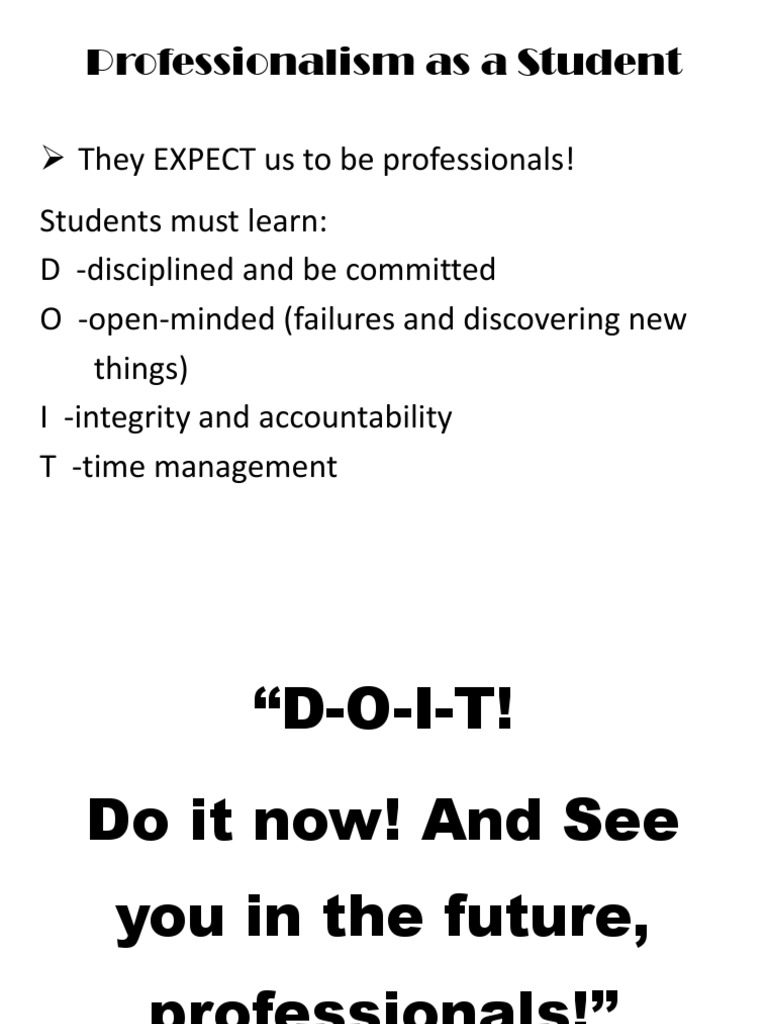 Student Professionalism Essentials | PDF