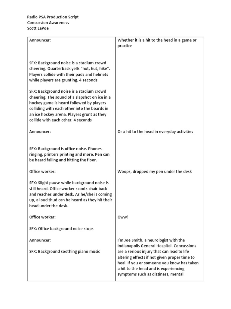 Radio Psa | PDF | Concussion | Clinical Medicine