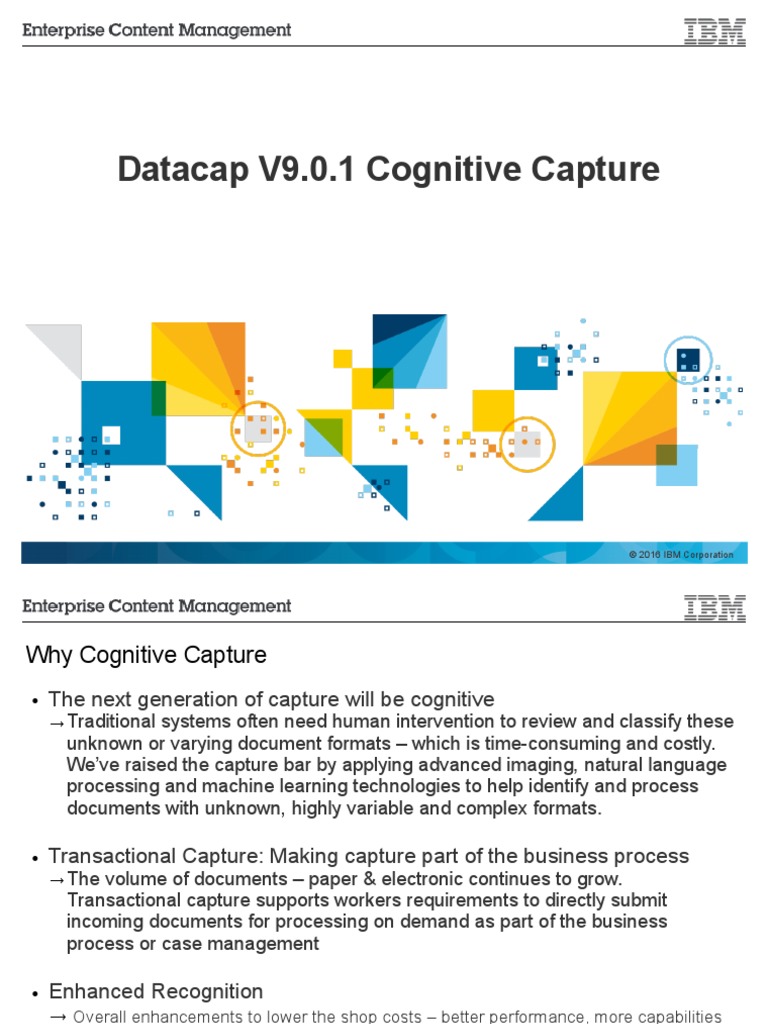 Datacap V9.0.1 Cognitive Capture | PDF | Watson (Computer) | Information
