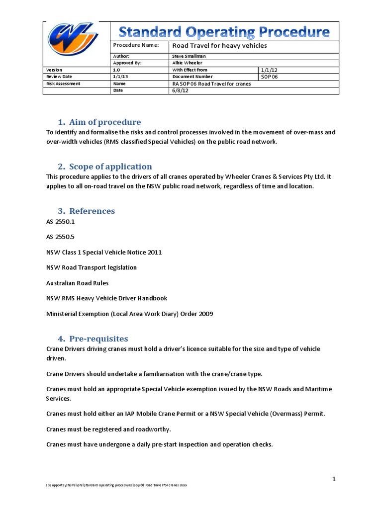 SOP Road Travel Frana | PDF | Truck | Vehicles