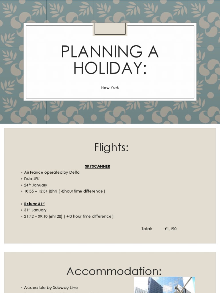 Planning A Holiday | PDF