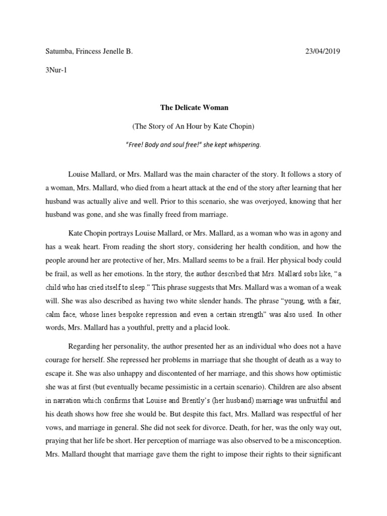 The Delicate Woman: "Free! Body and Soul Free!" She Kept Whispering | PDF