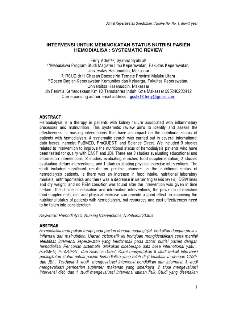 Manu Skrip | PDF | Chronic Kidney Disease | Dietary Supplements