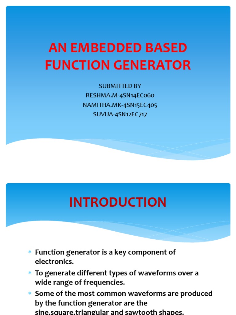 An Embedded Based Function Generator - pptx1 | PDF | Digital To Analog ...