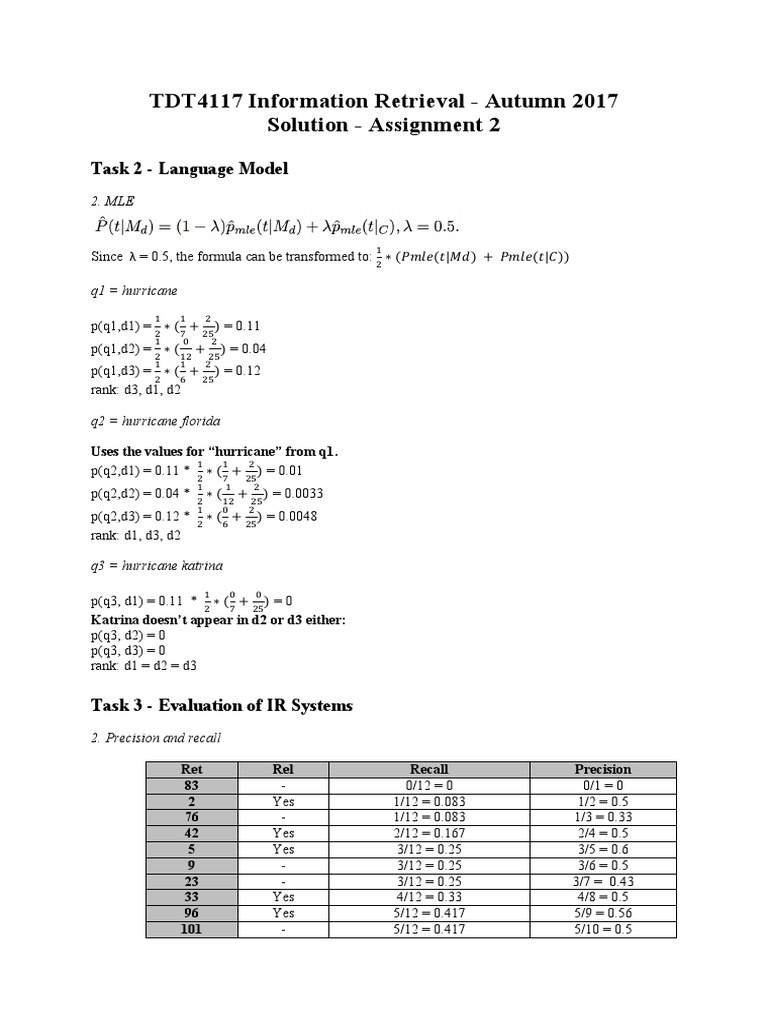 Calculating Relevance and Ranking Documents Using a Language Modeling Approach for Information ...