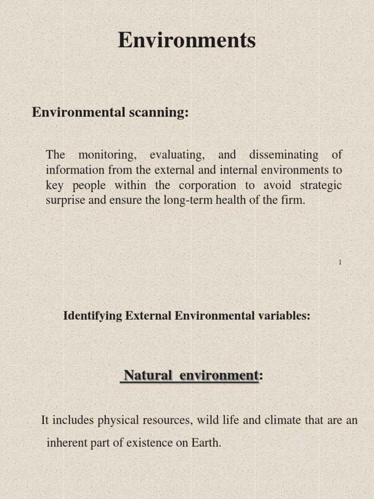 Environments: Environmental Scanning | PDF | Economics | Business
