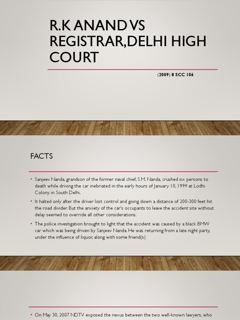 RK Anand Case | PDF | Advocate | Supreme Courts