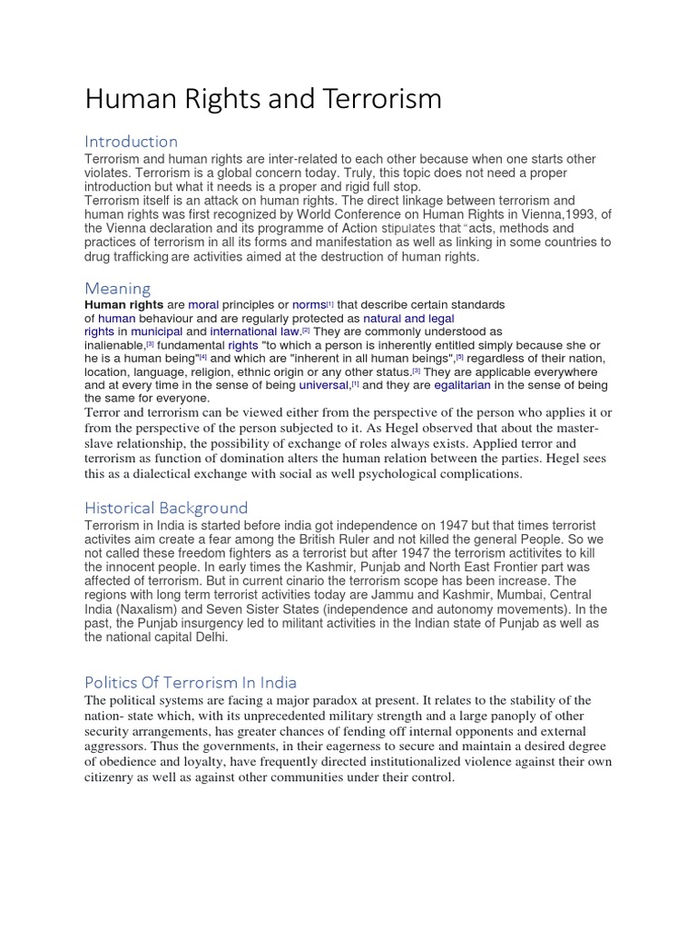 Human Rights Violations and Terrorism | PDF | Human Rights | Applied Ethics