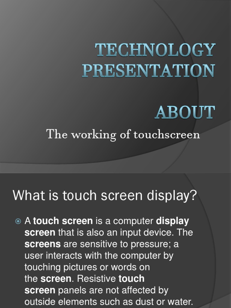 The Working of Touchscreen | PDF | Touchscreen | Electrical Engineering