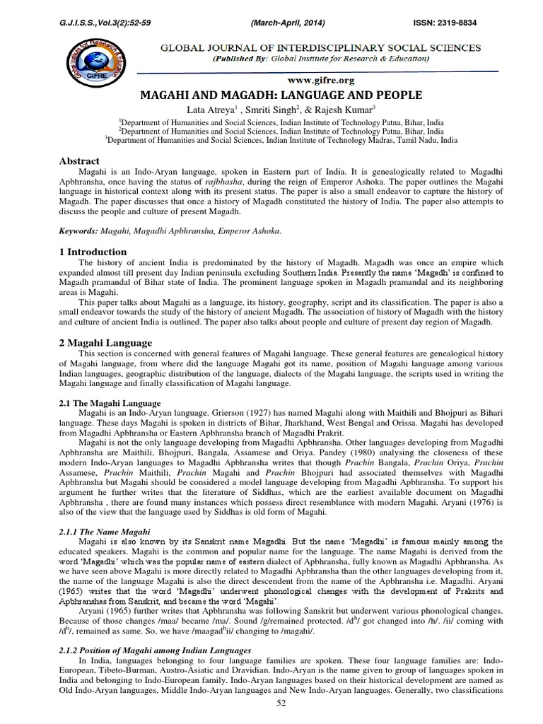 Magahi Language and Culture Overview | PDF | Pali | Indo Aryan Peoples
