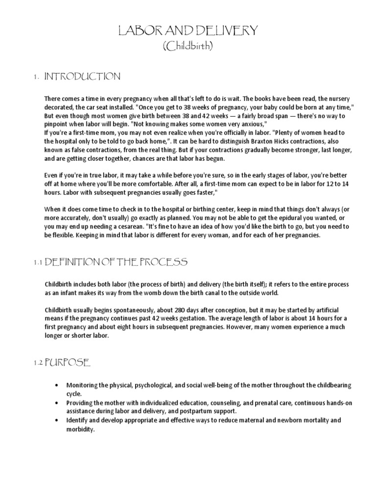 Labor and Delivery | PDF | Childbirth | Human Development