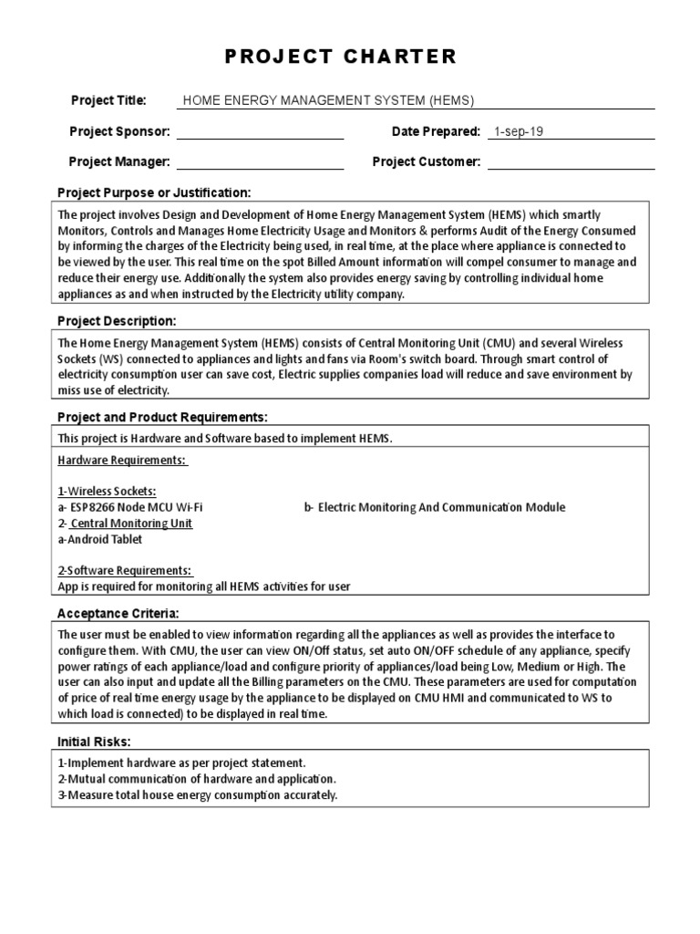 Project Charter | PDF | Computer Hardware | Wi Fi