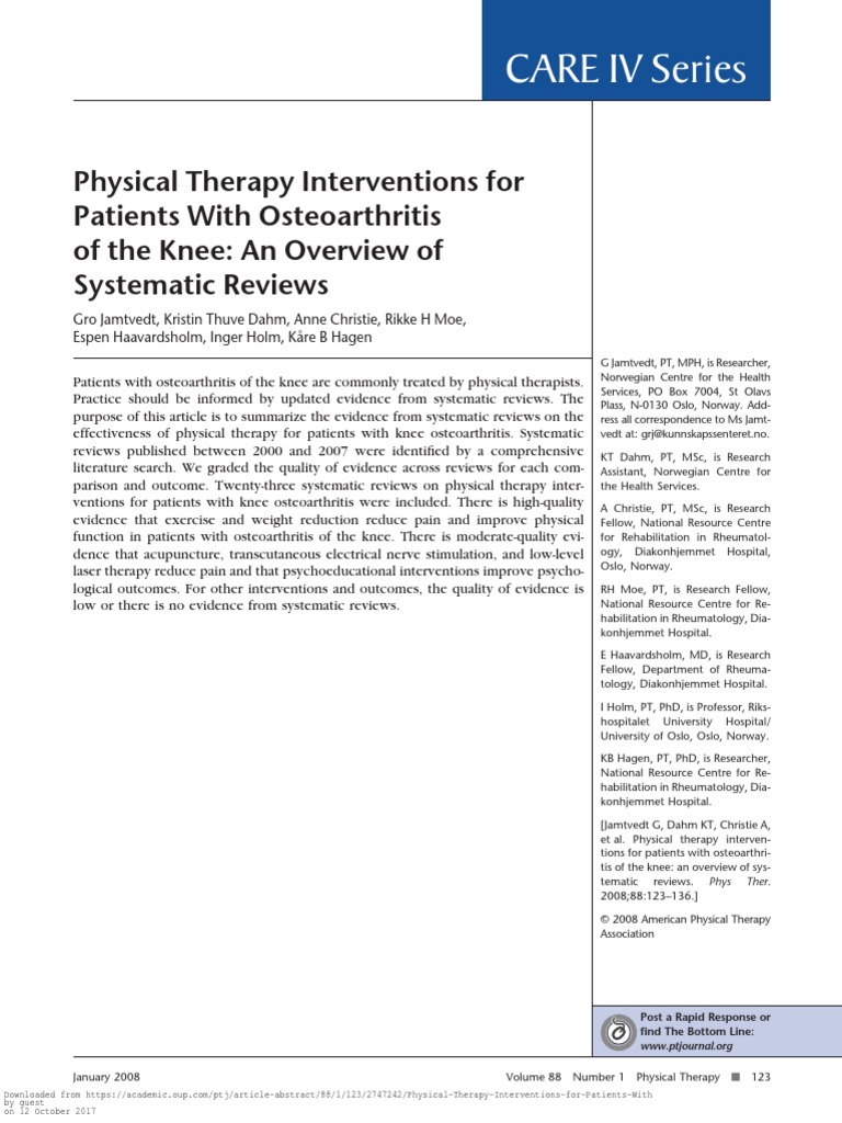 Journal Fisioterapi | PDF | Osteoarthritis | Randomized Controlled Trial