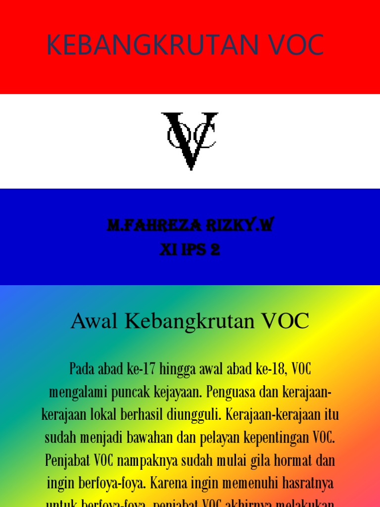 Penyebab Kebangkrutan VOC 1799 | PDF