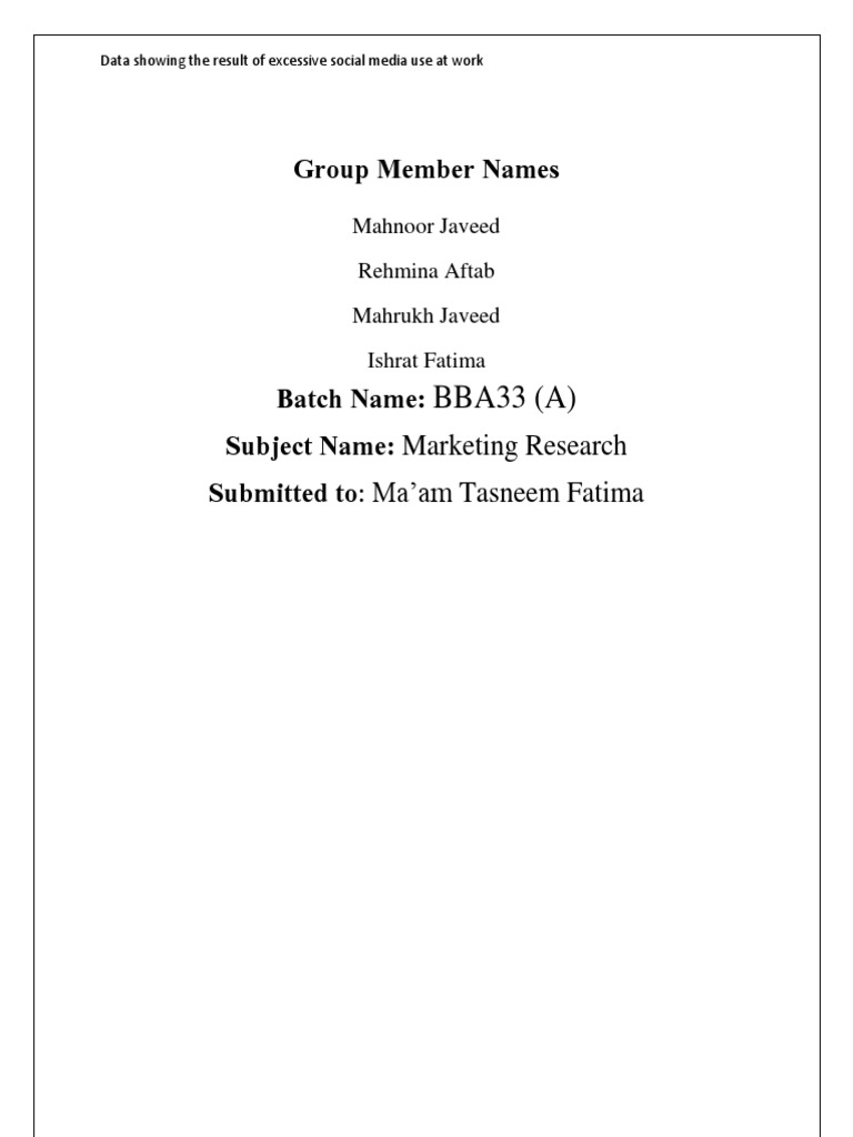 Group Member Names: BBA33 (A) | Download Free PDF | Social Media ...