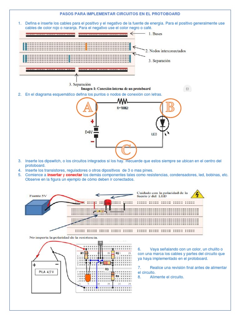 Pasos para Implementar Circuitos en El Protoboard by Aks 2018 | PDF