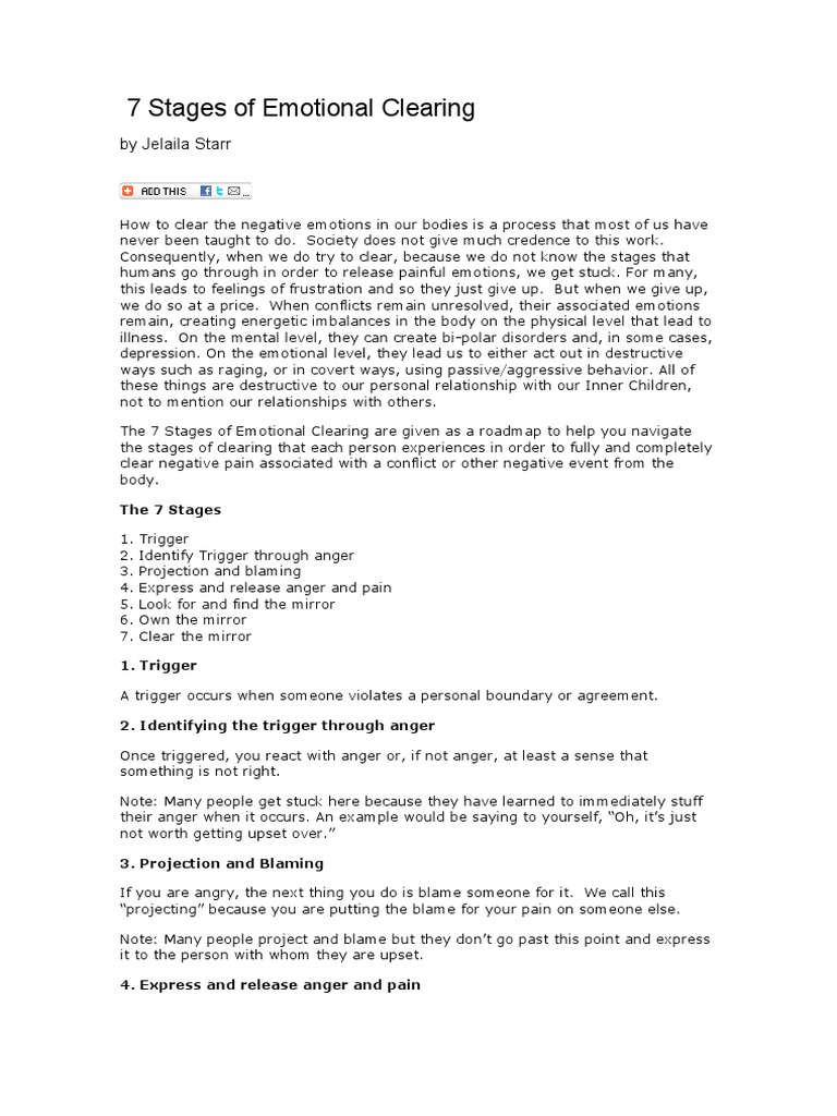 7stages of Emotional Cleaning | PDF | Anger | Emotions