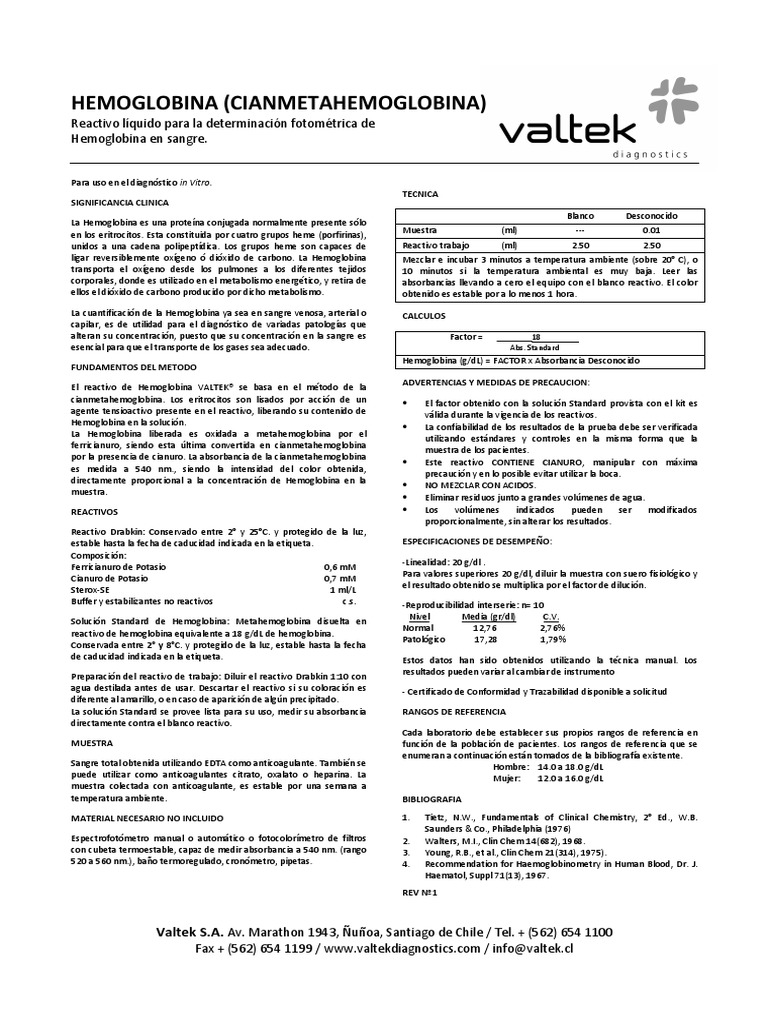 VTK Hemoglobina PDF | PDF | Hemoglobina | Glóbulo rojo