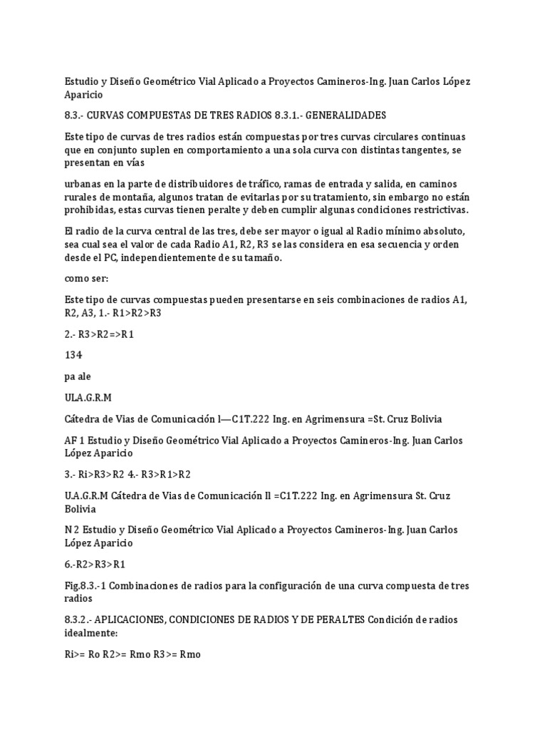 Curvas Compuestas de Tres Radios | PDF | Curva | Sistema de coordenadas ...