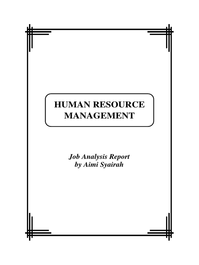 Job Analysis Report | PDF | Employment | Recruitment