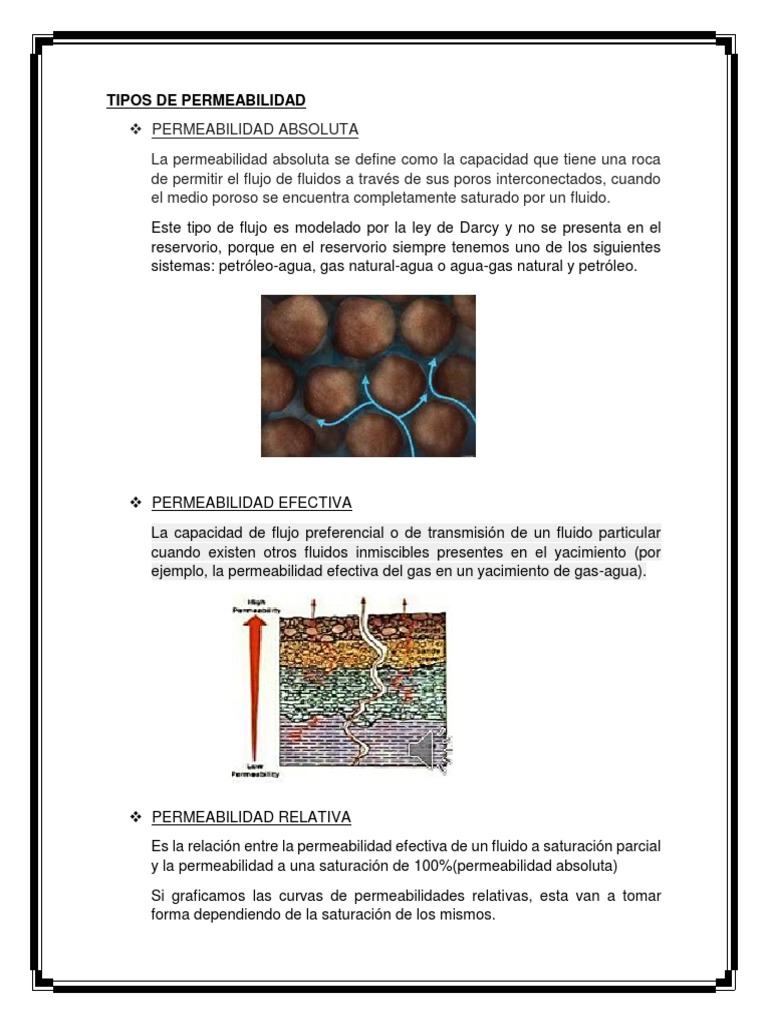 TIPOS DE PERMEABILIDAD.docx | Permeabilidad (Ciencias de la Tierra ...