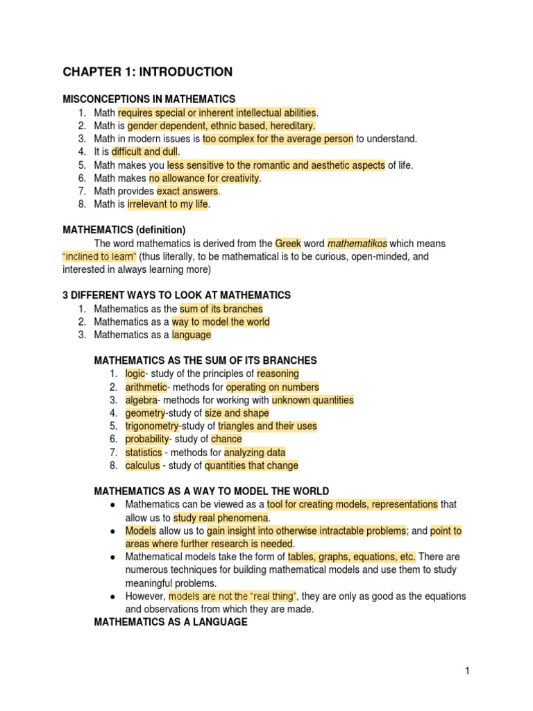 Chapter 1: Introduction: Misconceptions in Mathematics | PDF | Deductive Reasoning | Argument