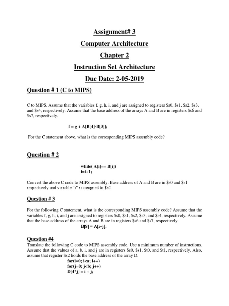 Assignment 2 | PDF | Assembly Language | Digital Electronics