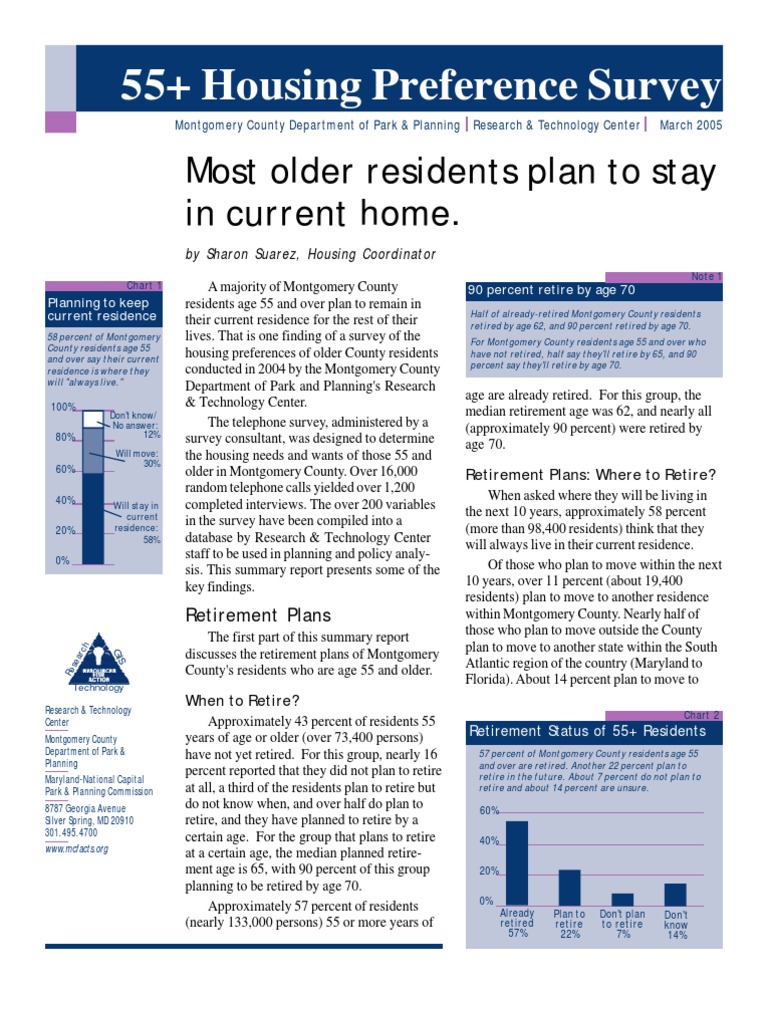 55+ Housing Preference Survey | PDF | Race And Ethnicity In The United ...
