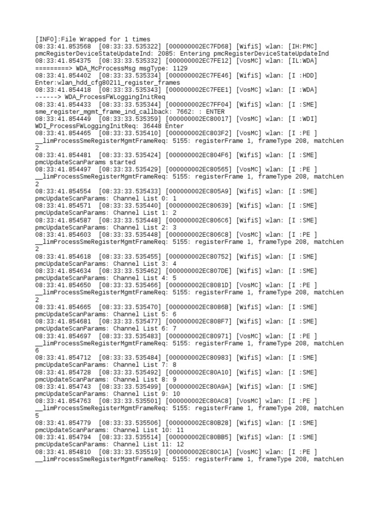 Cnss FW Logs Current | PDF | Wi Fi | Design